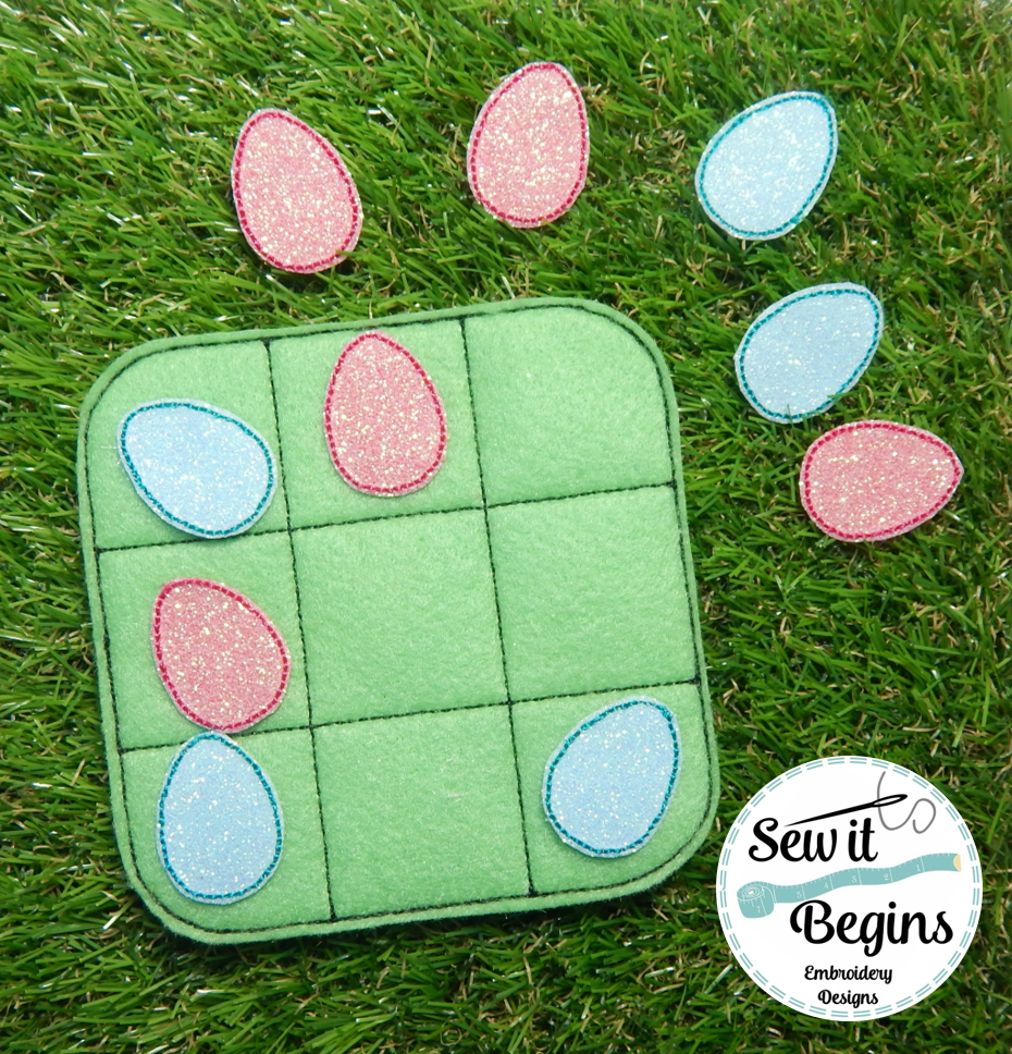 Easter Eggs Tic Tac Toe Game ITH 4x4 – Sew it Begins Embroidery