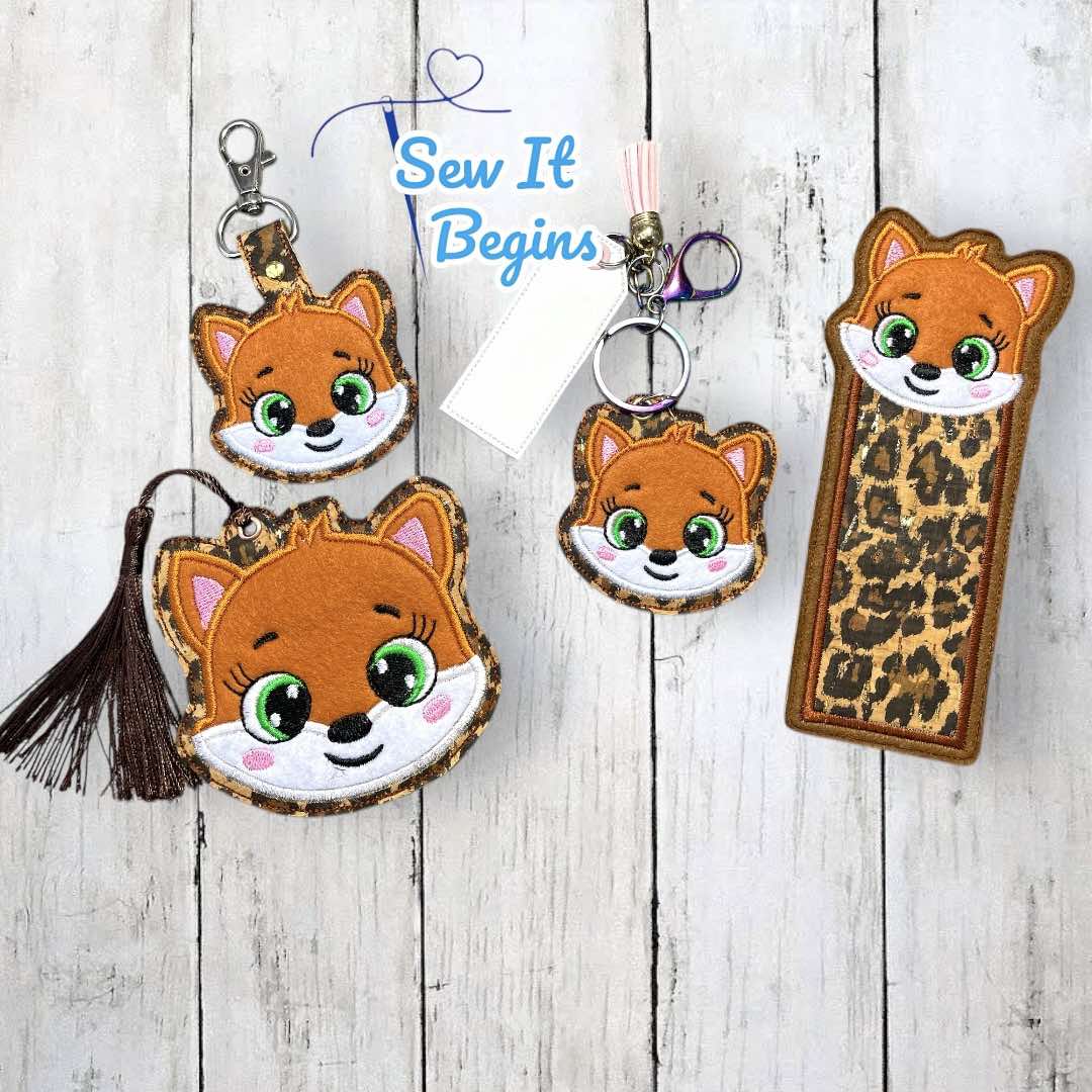Fun Applique FOX Book Mark and Key Fob Set - Digital Design – Sew it ...