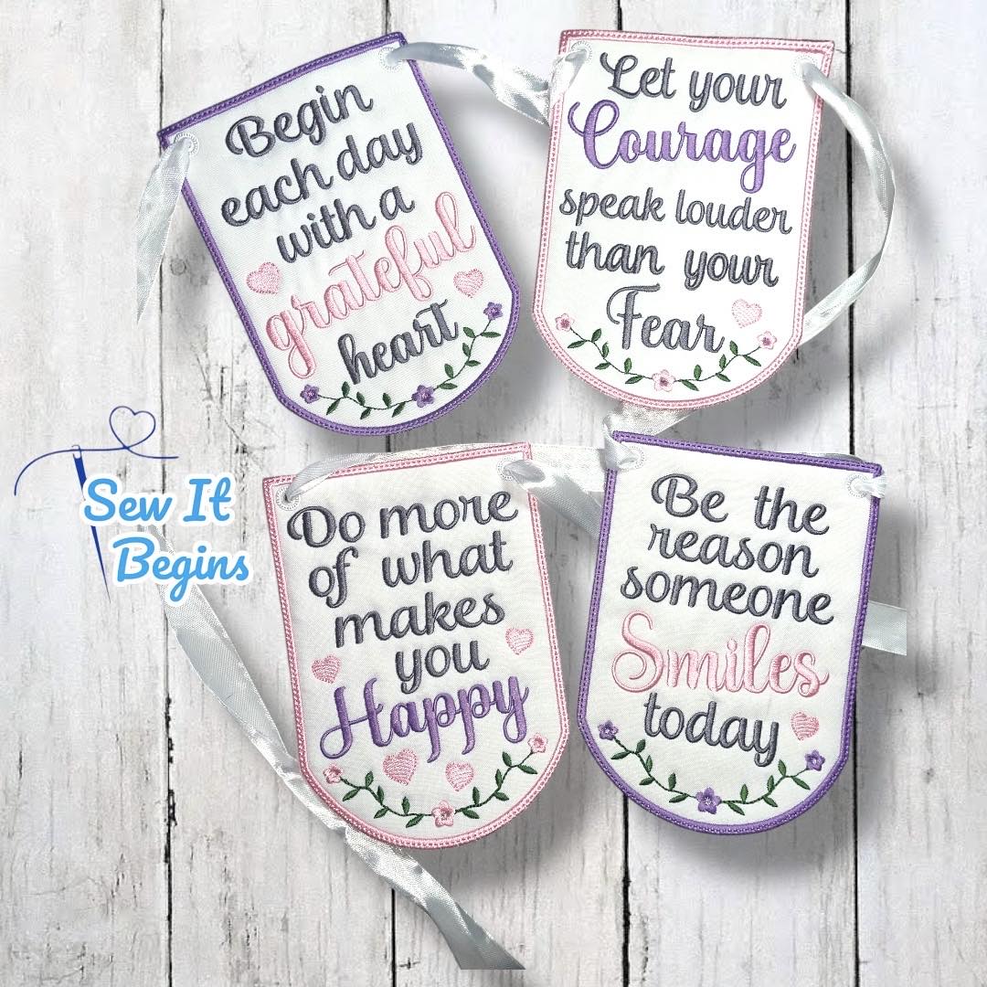 Floral Positive Quotes Banner 5x7 - 4 designs - Digital Download – Sew ...