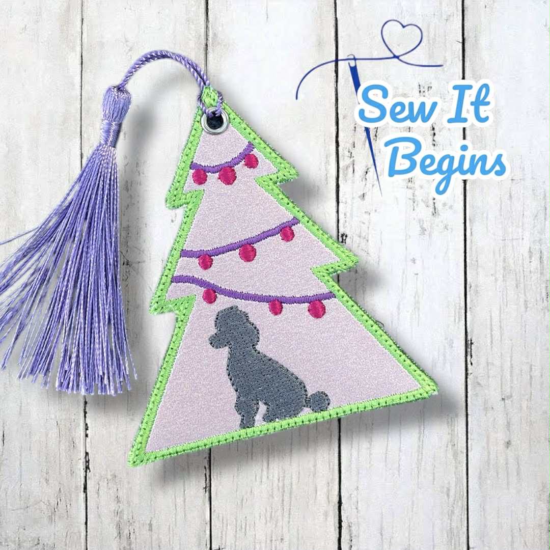Poodle Dog in a Christmas Tree, Tree Shaped Decoration 4x4 - Digital D ...