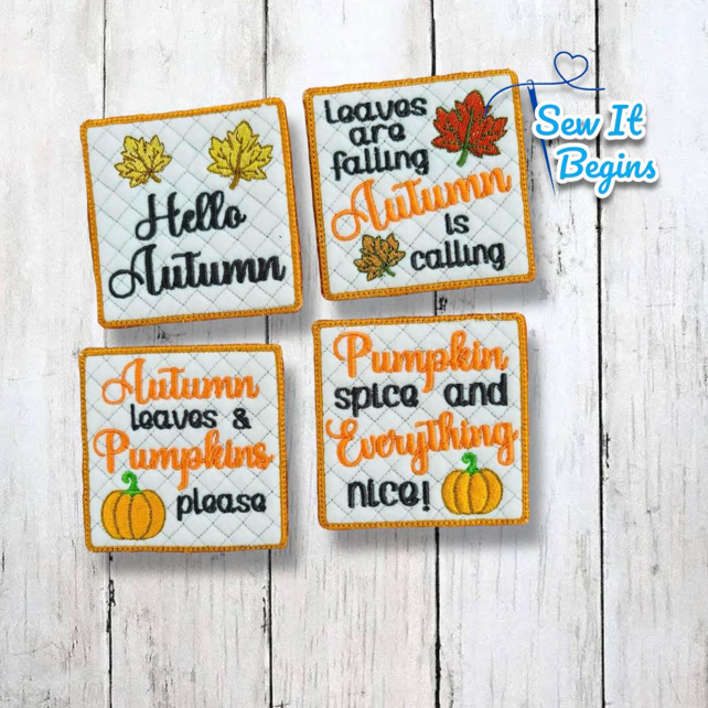 Autumn Is Calling Fall Square 4x4 Coasters (Set of 4) - Digital Downlo ...