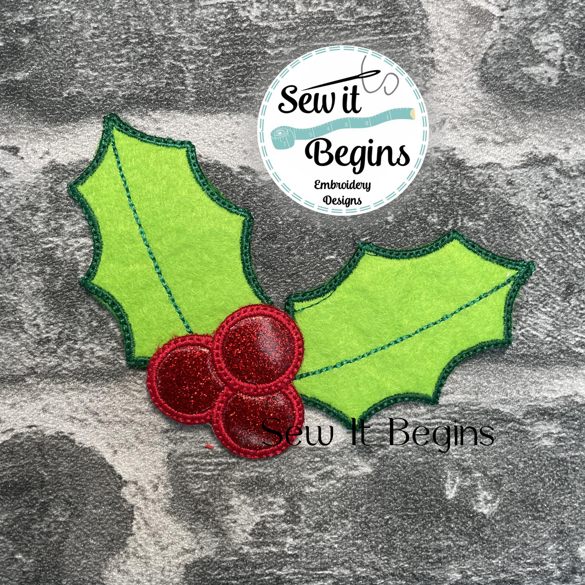 3D Holly Leaves Set Two sizes all in the 4x4 Hoop - Digital Download ...