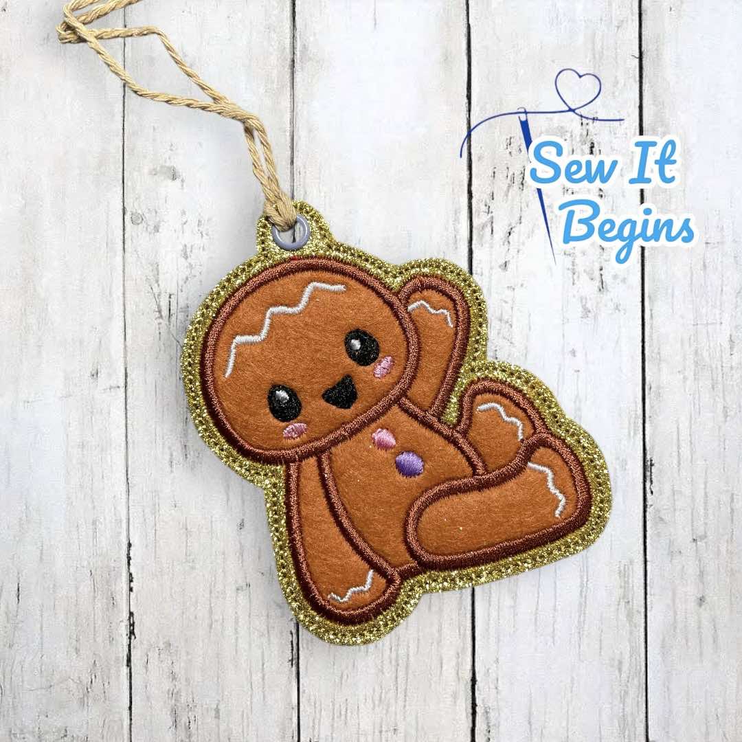 Chunky Gingerbread Applique Decoration Set 4x4 - Digital Download – Sew ...