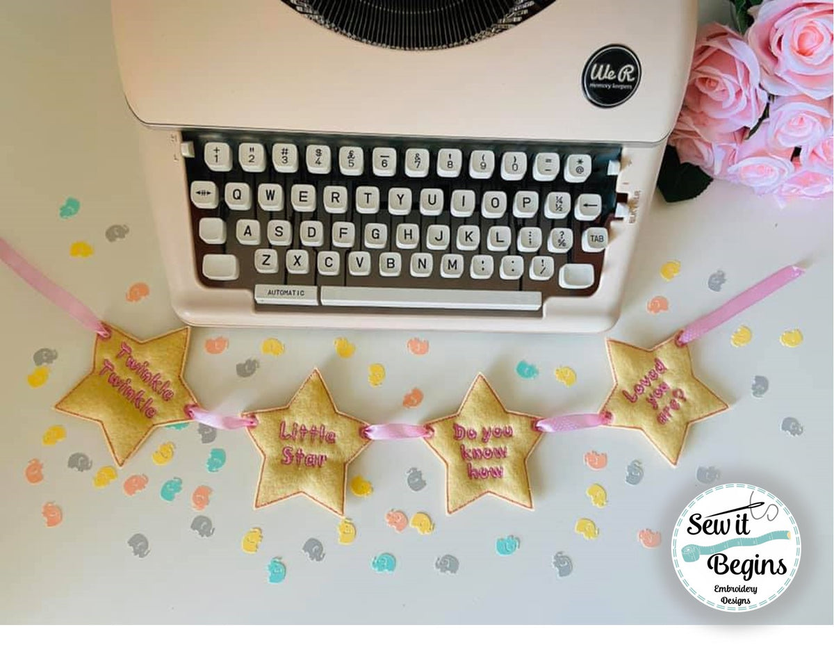Twinkle Twinkle Little Star, Star Bunting Flags with 5 separate design ...