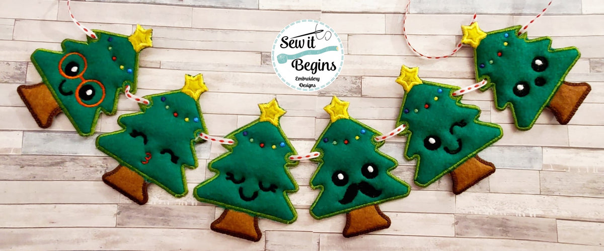 Happy Christmas Tree Set 4x4 Hangers with 6 separate designs – Sew it ...