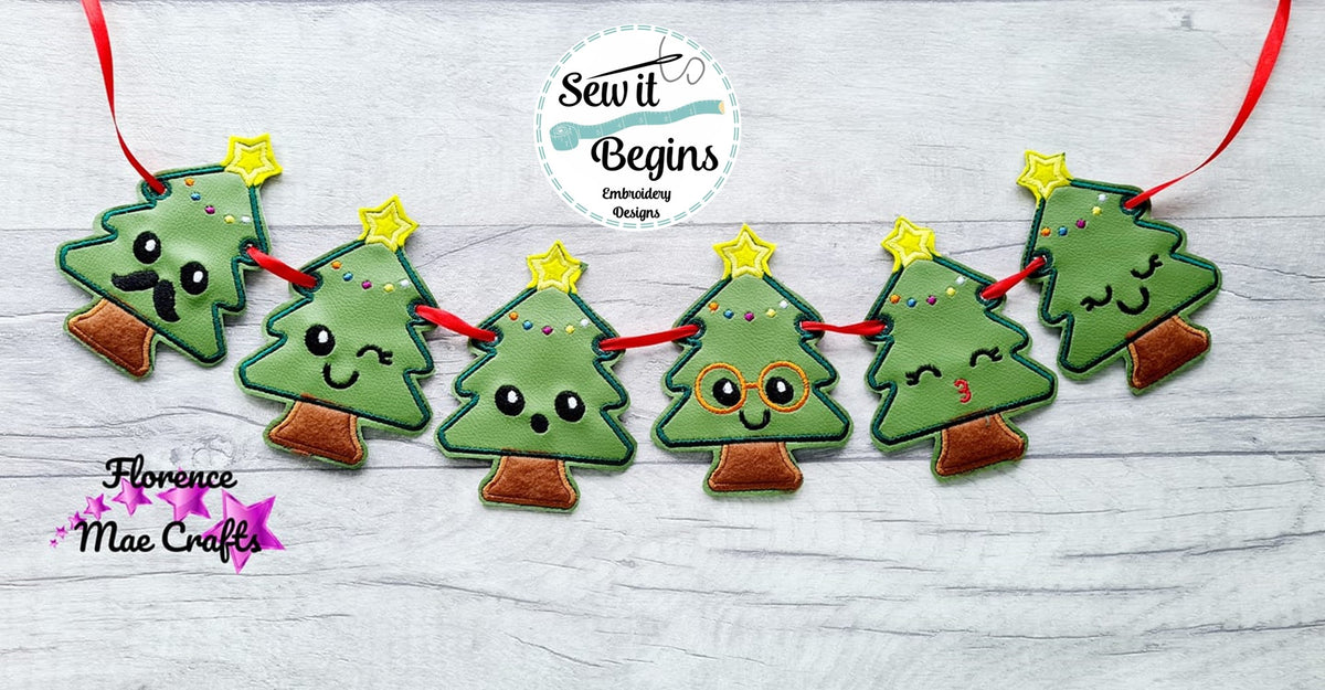 Happy Christmas Tree Set 4x4 Hangers with 6 separate designs – Sew it ...