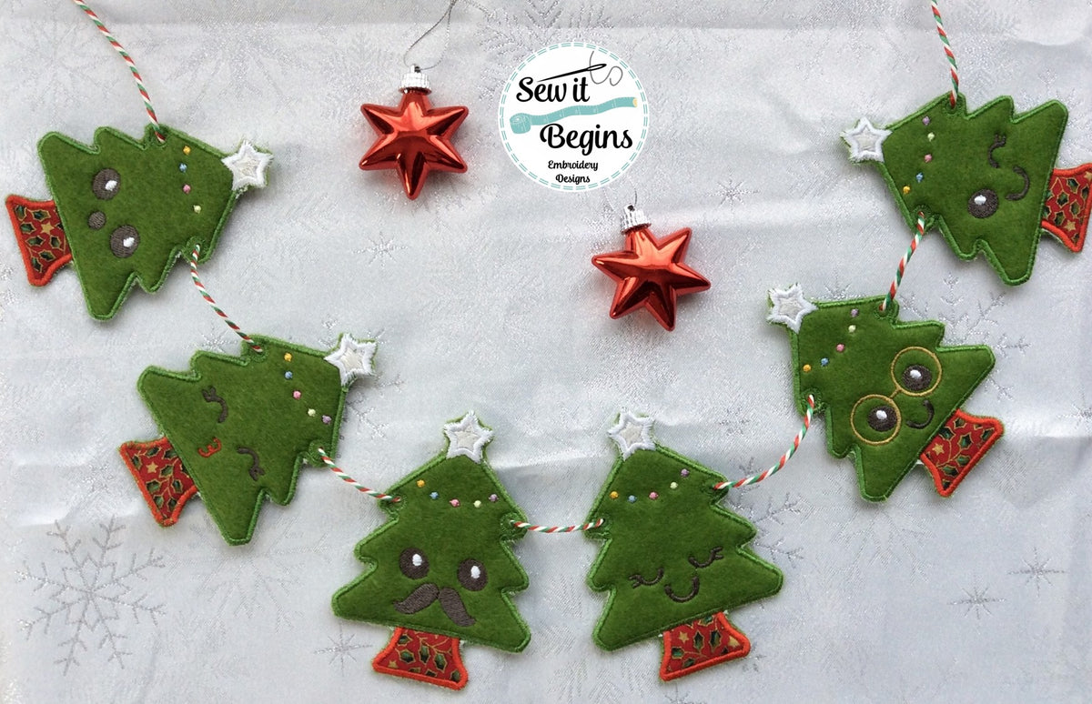 Happy Christmas Tree Set 4x4 Hangers with 6 separate designs – Sew it ...