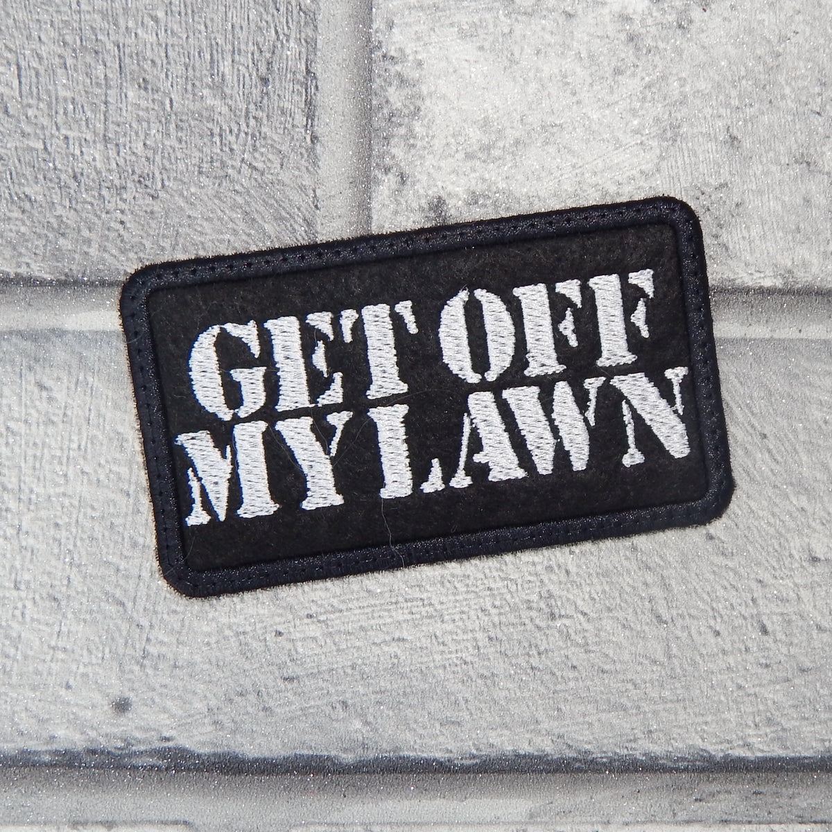 GET OFF MY LAWN In The Hoop Patch 4x4 – Sew it Begins Embroidery