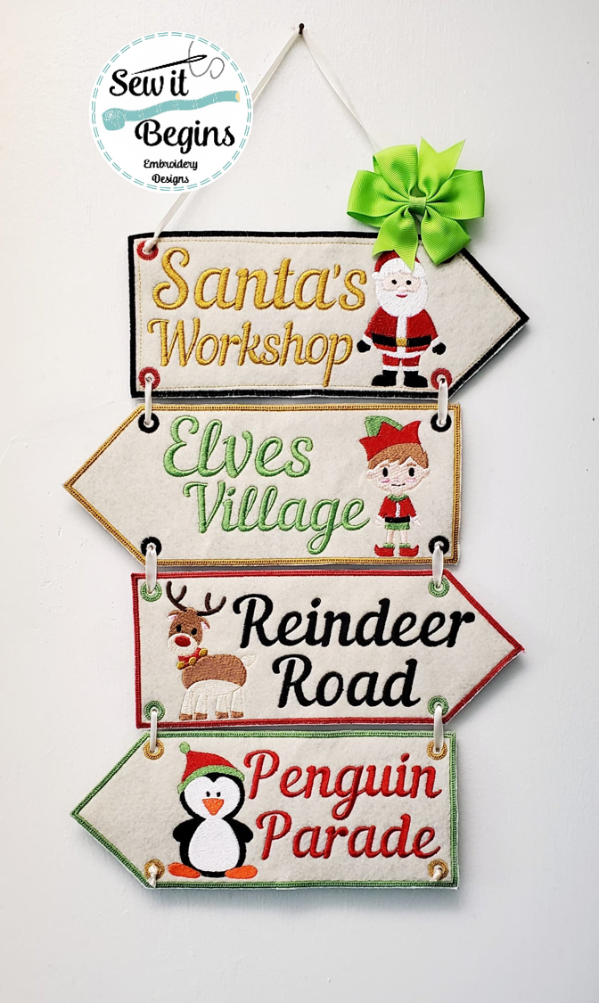 Traditional Christmas Direction Signs with 4 separate designs – Sew it ...