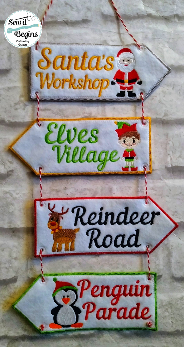 Traditional Christmas Direction Signs with 4 separate designs – Sew it ...