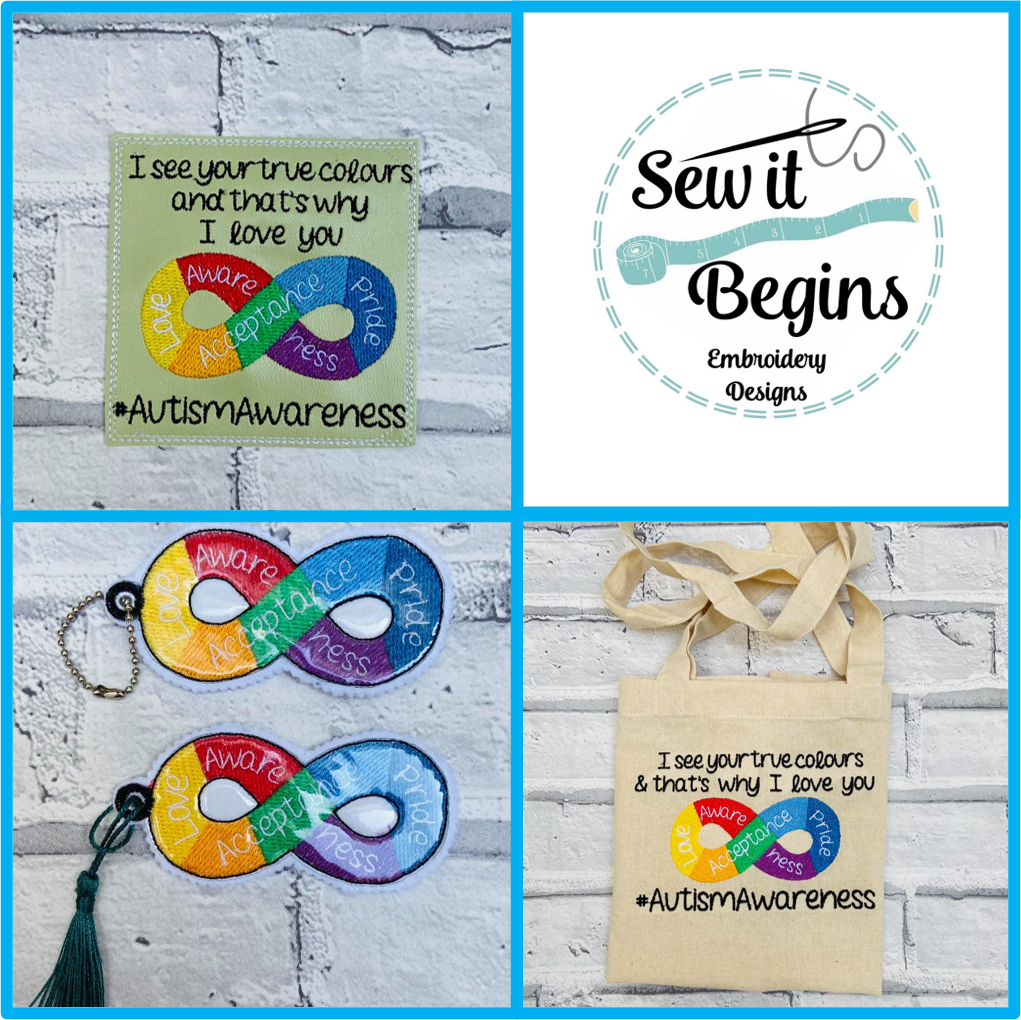 Set of 4 Autism Awareness Designs Special Charity Design Autism Awaren ...