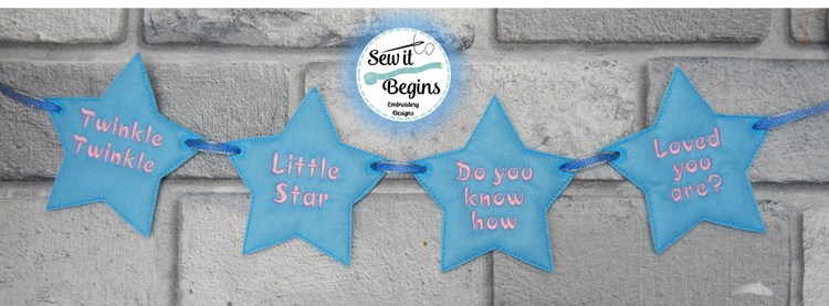Twinkle Twinkle Little Star, Star Bunting Flags with 5 separate design ...
