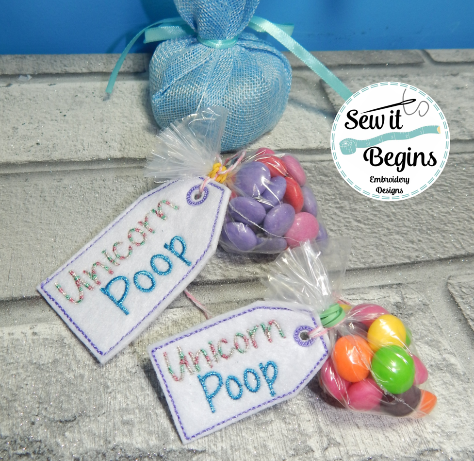 Unicorn Poop Swing Tag (2 Sizes) – Sew it Begins Embroidery