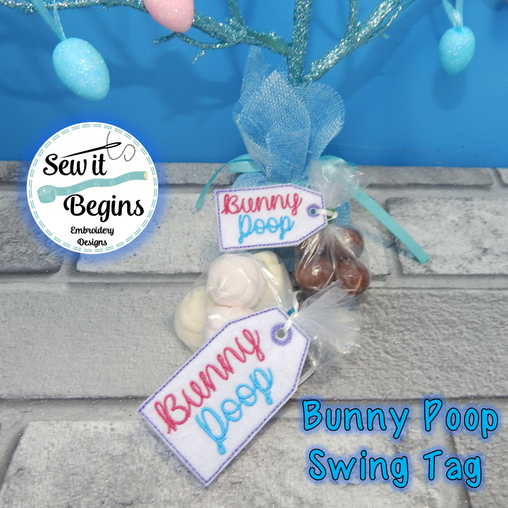 Bunny Poop Swing Tag (2 Sizes) – Sew it Begins Embroidery