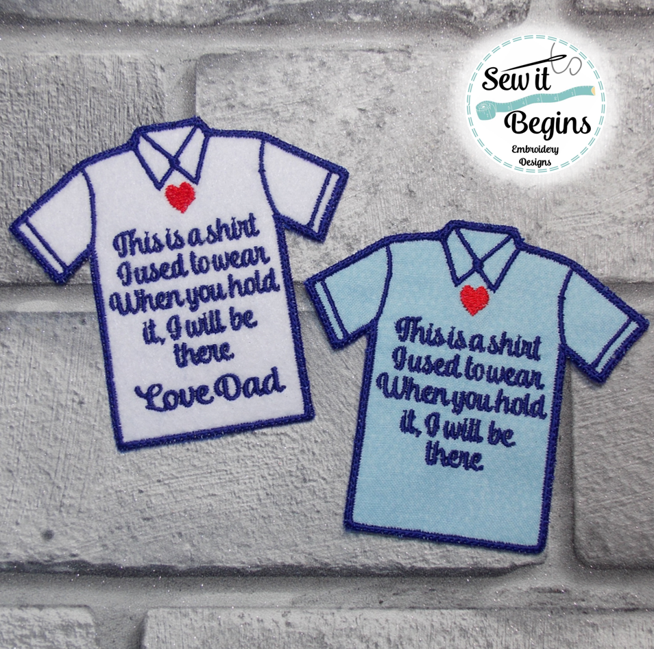 This is a Shirt Poem on Shirt Shaped Patch 4" Memory Badge -Digital Do ...