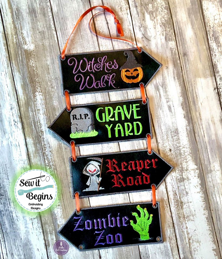 Halloween Spooky Direction Signs with 4 separate designs – Sew it ...