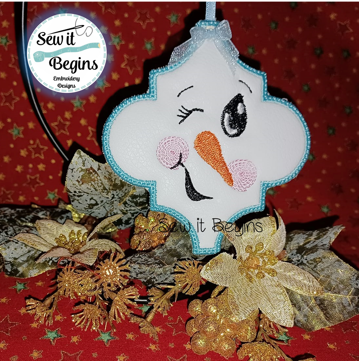 Arabesque Snowman 5 Hanging Christmas Decoration 4x4 – Sew it Begins ...