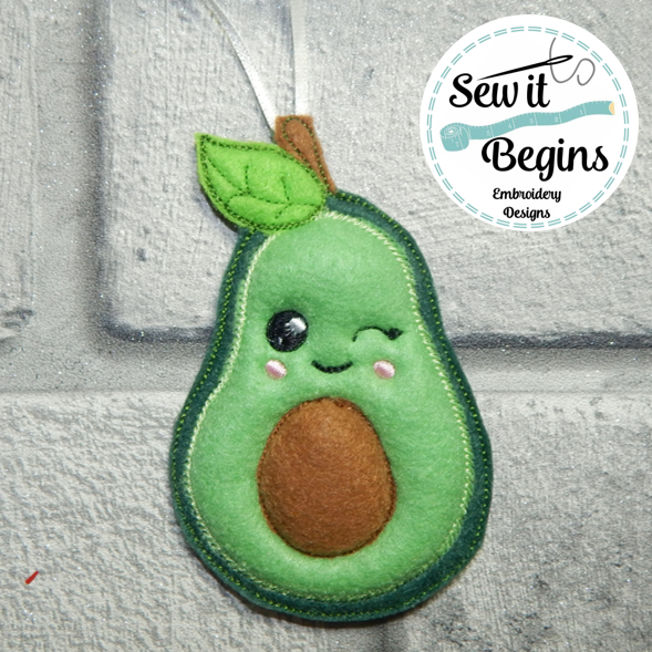 Set of 3 Cute Kawaii Avocado Hangers In The Hoop 4x4 – Sew it Begins ...