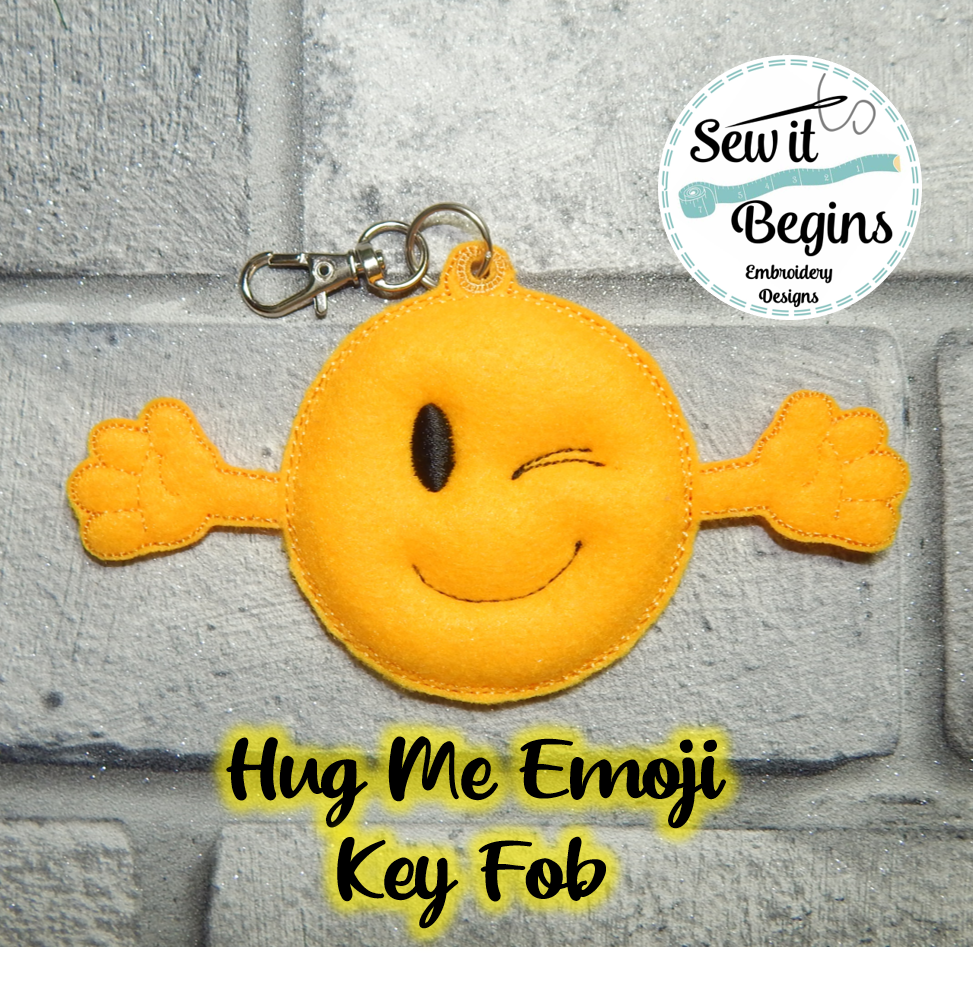 Pocket Pal Hug Me Emoji Eyelet Keyring Key Fob Design – Sew it Begins ...
