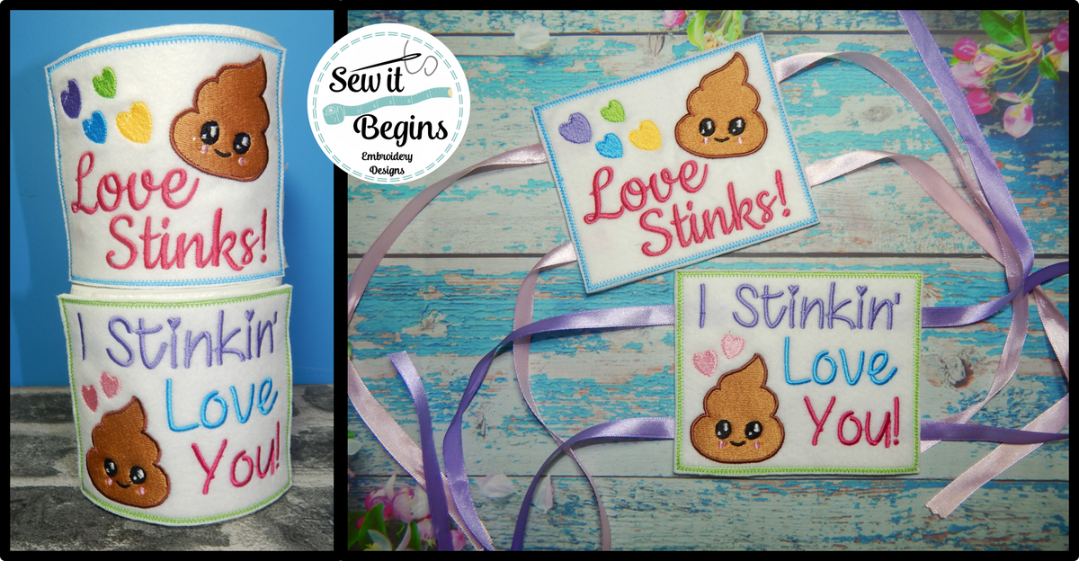 Love Stinks & I Stinkin' Love You Toilet Roll Wraps Set of 2 – Sew it ...