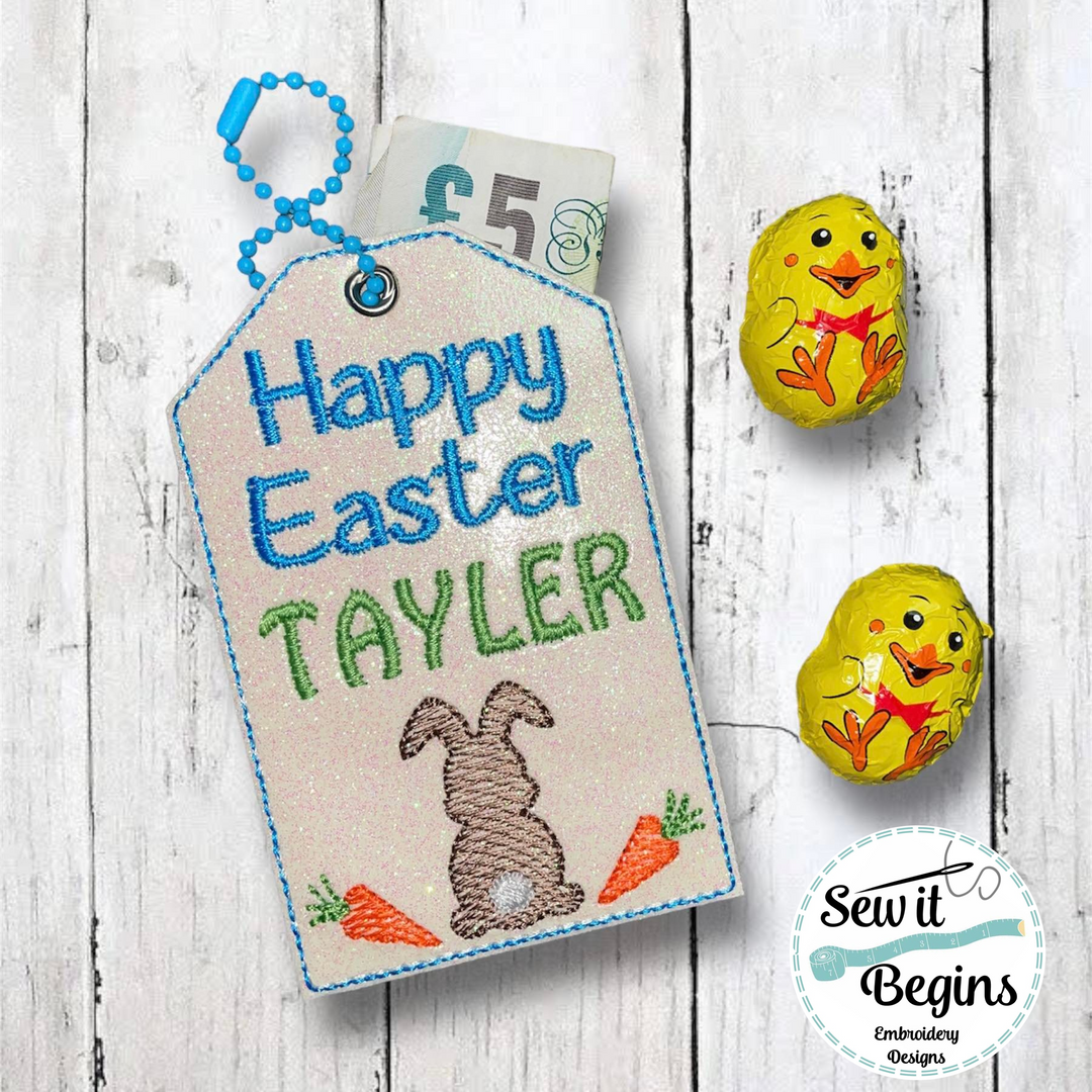 Happy Easter Easter Bunny Swing Tag or Gift Card Holder 4x4 - Digital ...
