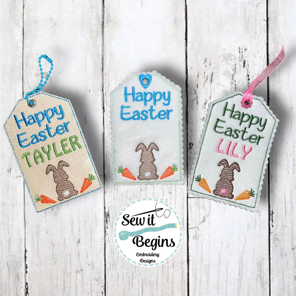Happy Easter Easter Bunny Swing Tag or Gift Card Holder 4x4 - Digital ...