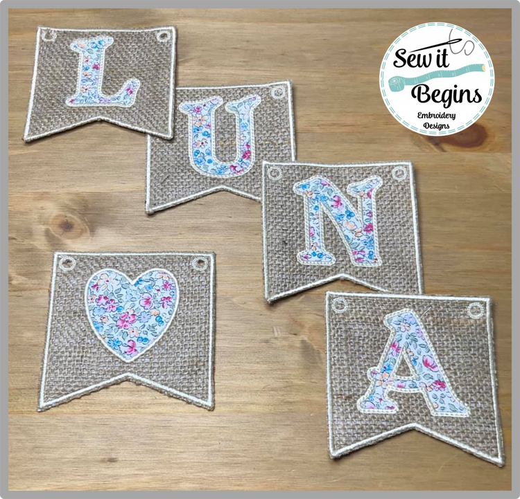 Fancy Bunting Flags with all Letters and Numbers (set of 42 flags) 4x4 ...