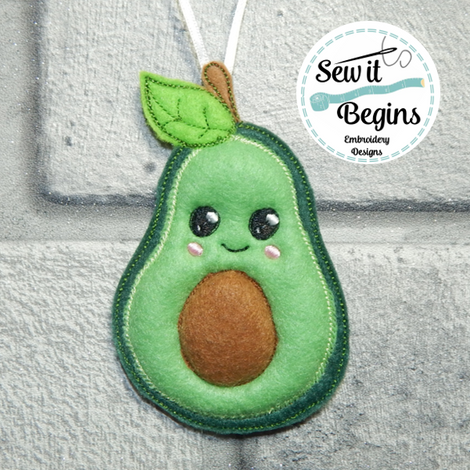 Set of 3 Cute Kawaii Avocado Hangers In The Hoop 4x4 – Sew it Begins ...